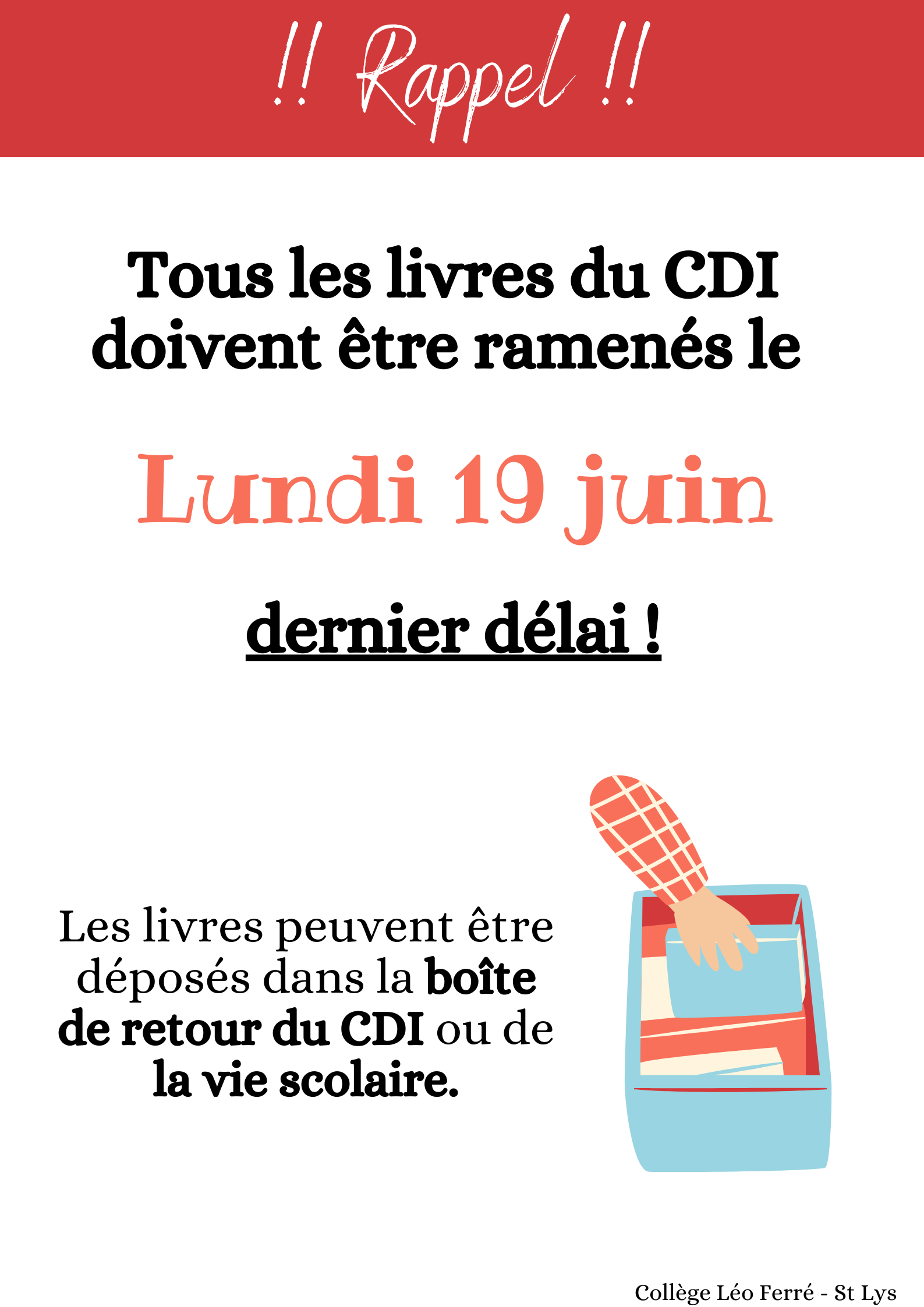 Retour Des Livres Du Cdi Communication Léo Ferré De Saint Lys